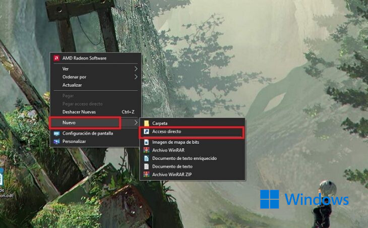 Cómo crear un acceso directo de documento o programa en Windows 10
