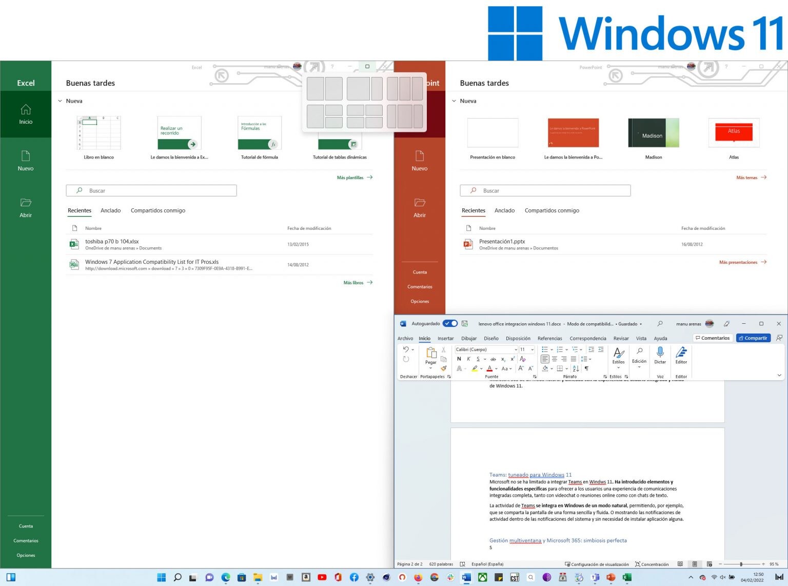 Cómo se integra Microsoft Office 365 en Windows 11