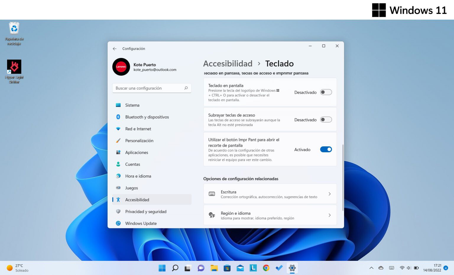 Cómo hacer una captura de pantalla en Windows 11