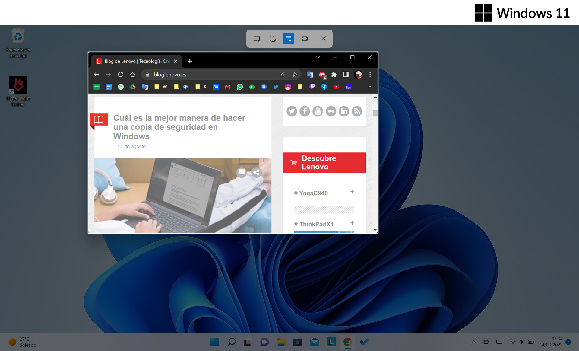Cómo hacer una captura de pantalla en Windows 11