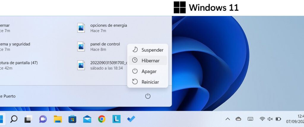 Cómo hibernar tu ordenador PC con Windows 11